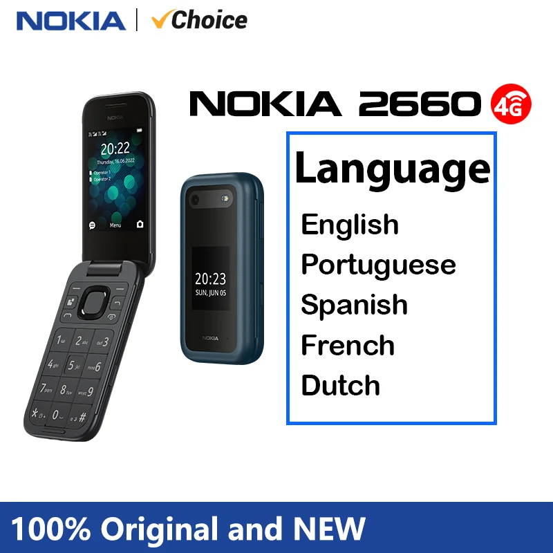 Original Nokia 2660 Flip 4G Feature Phone Dual SIM 2.8" Bluetooth FM ...