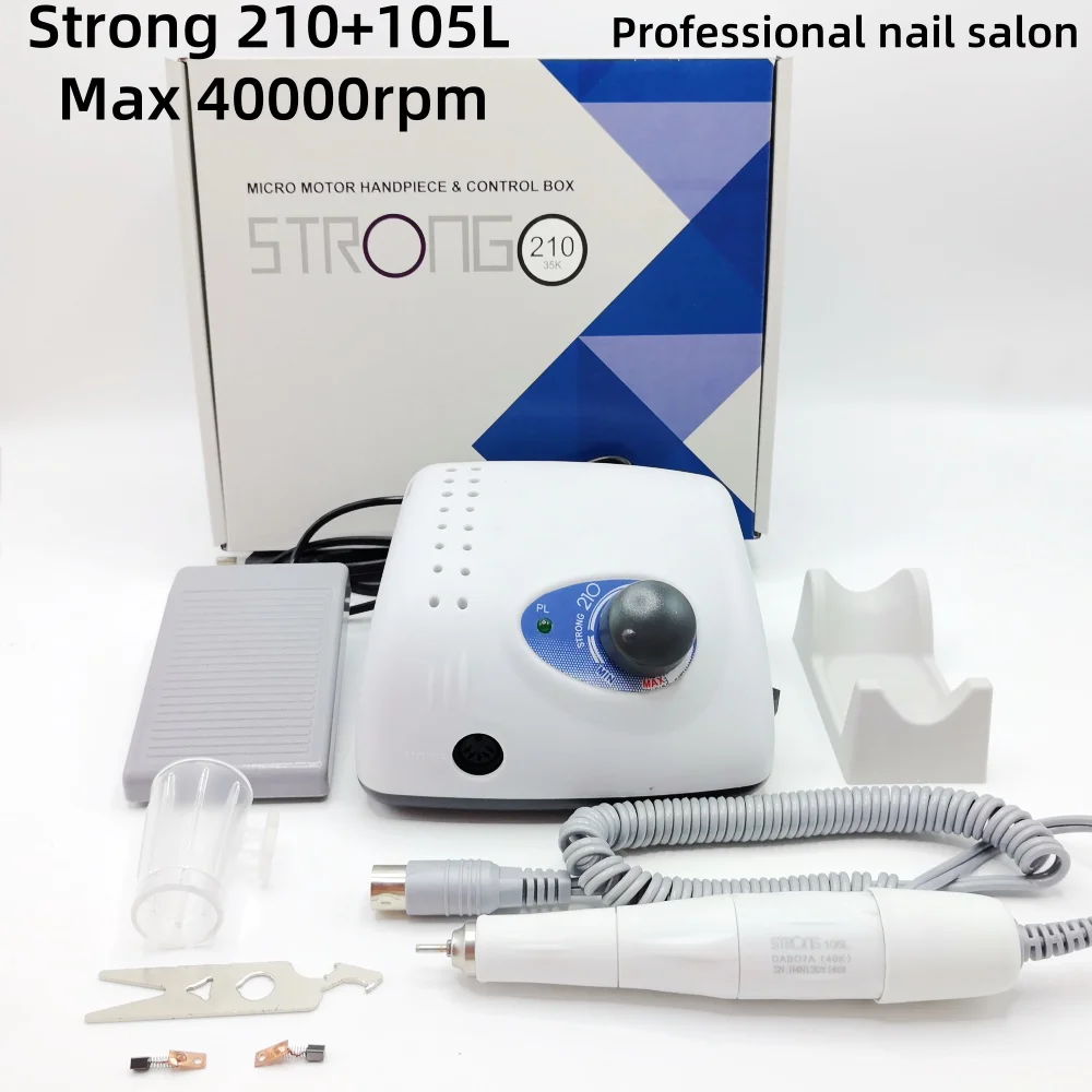 65W Strong 210 Micromotor nail drill Machine 40000RPM 105L Electric ...