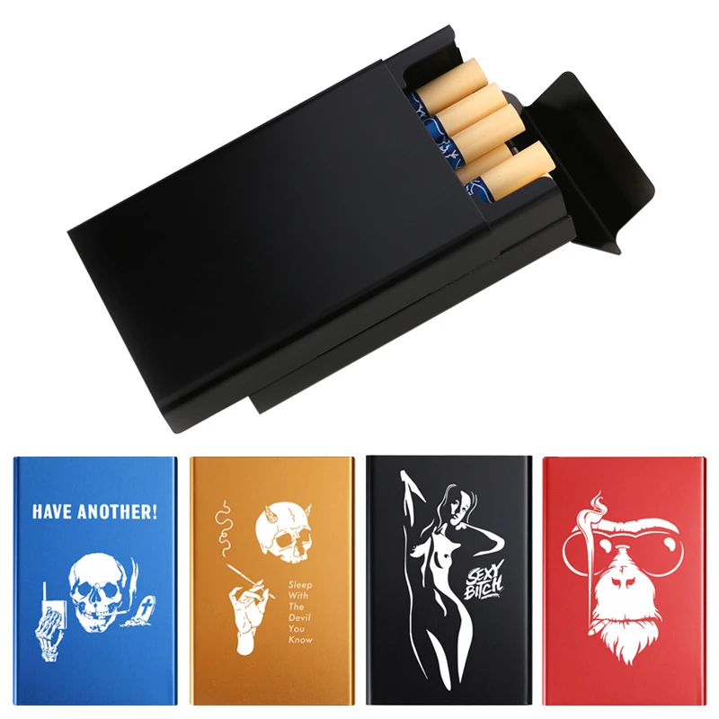 20-Sticks Red Blue Gold Black Metal Aluminum Alloy Sliding Cigarette ...