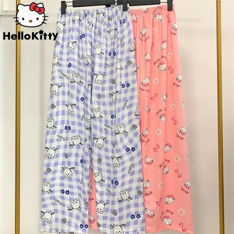 Sanrio-Hello-Kitty-Cute-Pink-Casual-Pants-Y2k-Cartoon-Spring-Thin-Loose ...