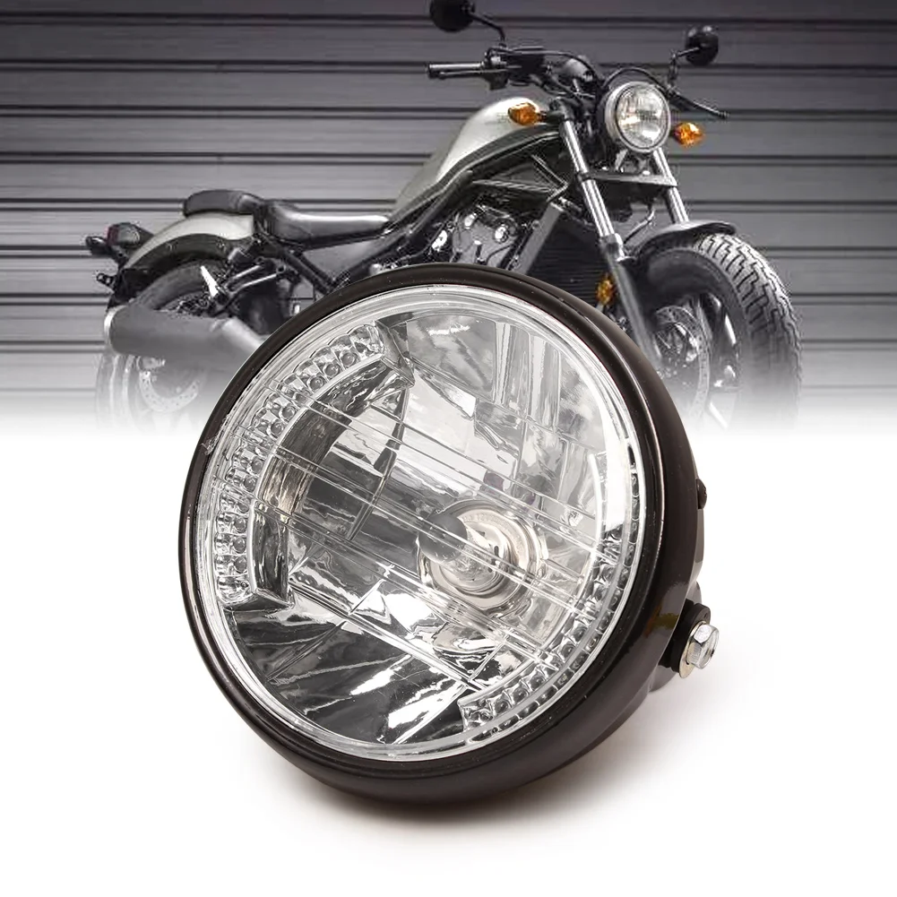 New-Universal-7-12v-Motorcycle-Round-Headlight-Turn-Signal-light-Head ...