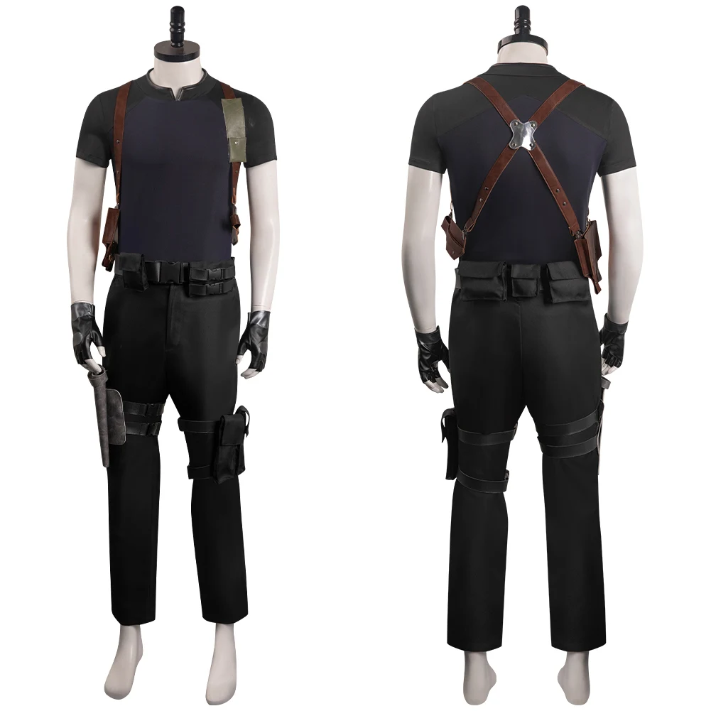 Leon-Cos-Kennedy-Cosplay-Costume-Resident-4-Remake-Top-Pants-Belt ...