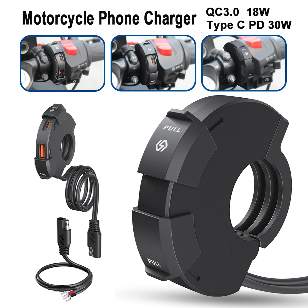DC12V-24V-2-Fast-Charging-Port-Motorcycle-Phone-Charger-USB-18W-Type-C ...