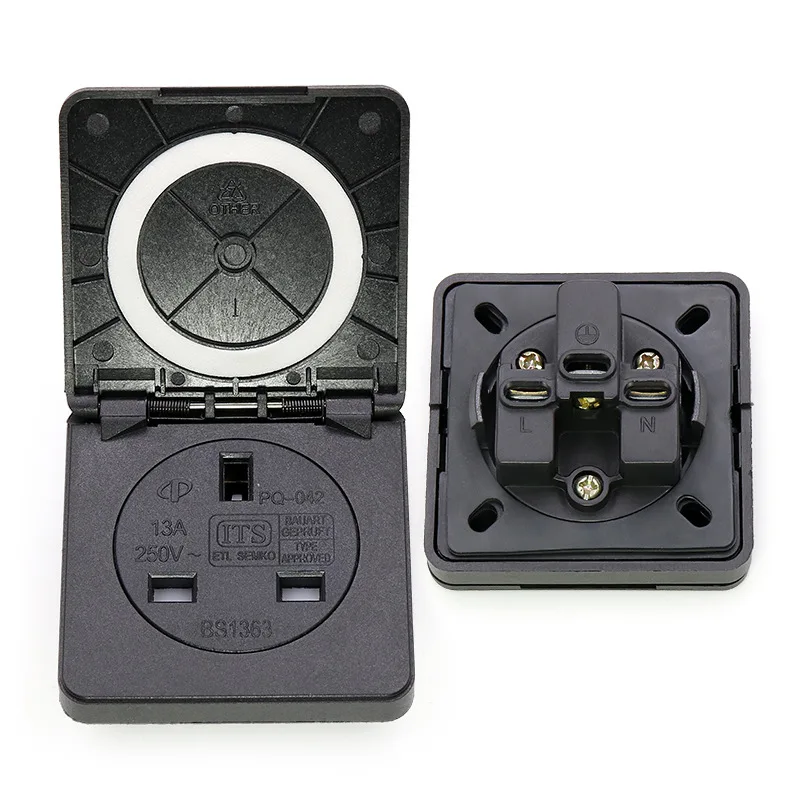 1PCS-UK-British-Singapore-IP54-Waterproof-Industrial-Socket-13A-250V ...