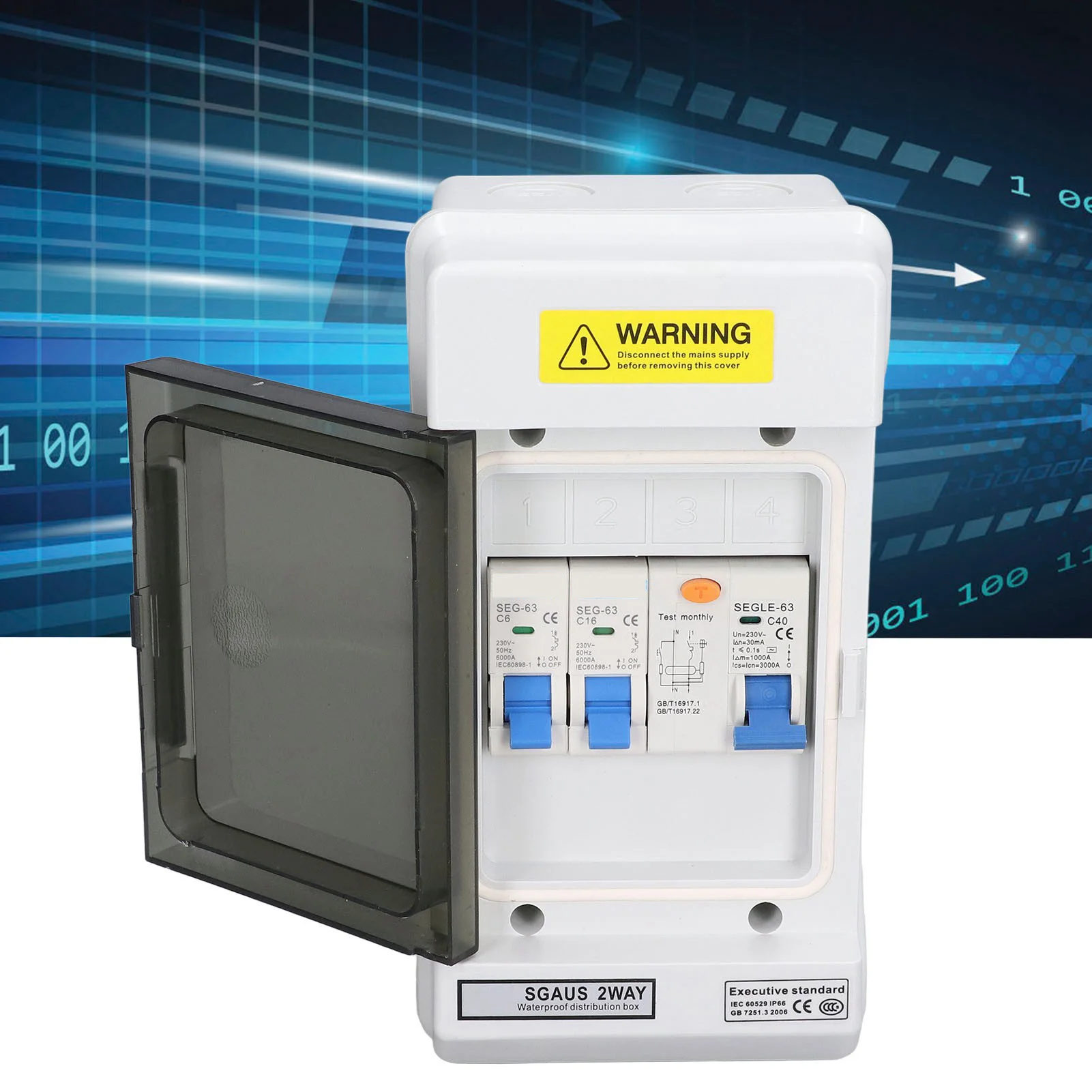 2 Way Circuit Breaker IP66 Mini Leakage Circuits Breakers 40A 30mA RCD+ ...