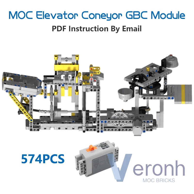 Elevator-Coneyor-GBC-Module-MOC-Building-Blocks-Lift-Ball-Contraption-with-PF-Electric-Assembly ...