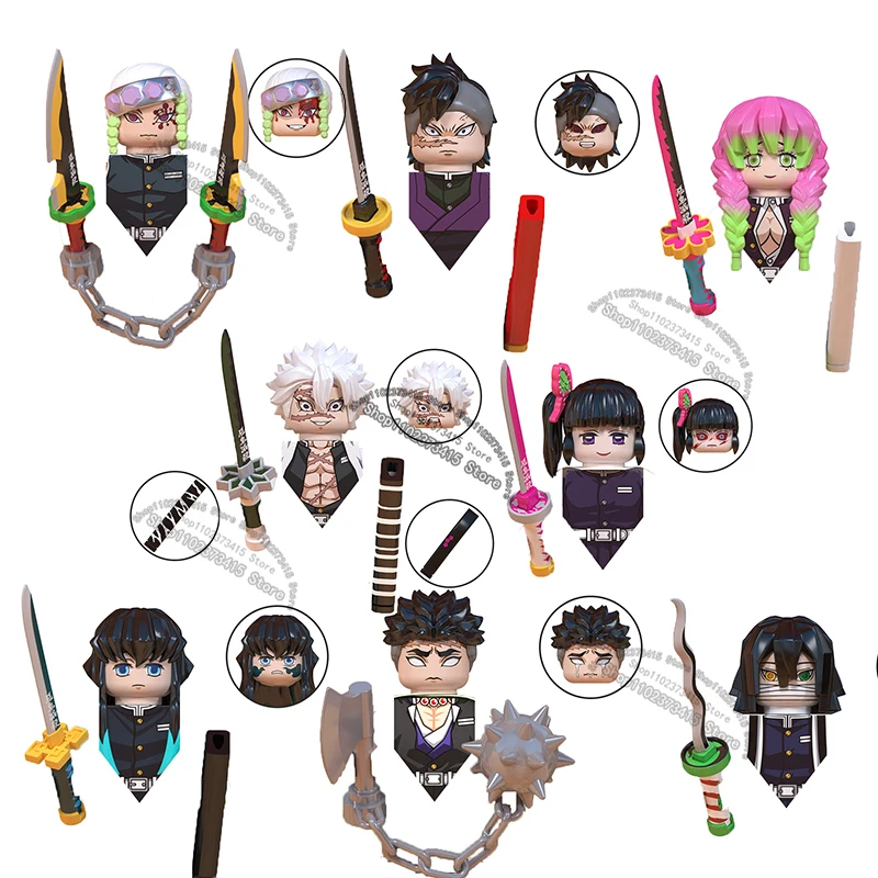 WM6137-WM2336-WM2343-Demon-Slayer-Mini-Dolls-Action-Figure-Assemble-Toy ...