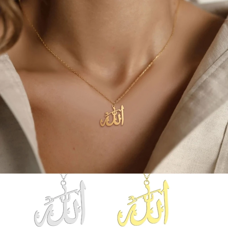 Fashion-Stainless-Steel-Islamic-Charm-Choker-Trend-Collarbone-Chain ...