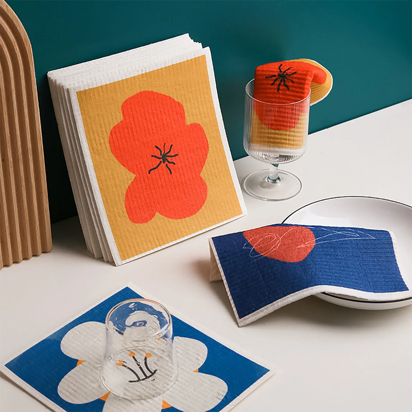 Reusable-Wood-Pulp-Cotton-Sponge-Dish-Cloths-Oil-Remove-Magic-Wipes ...