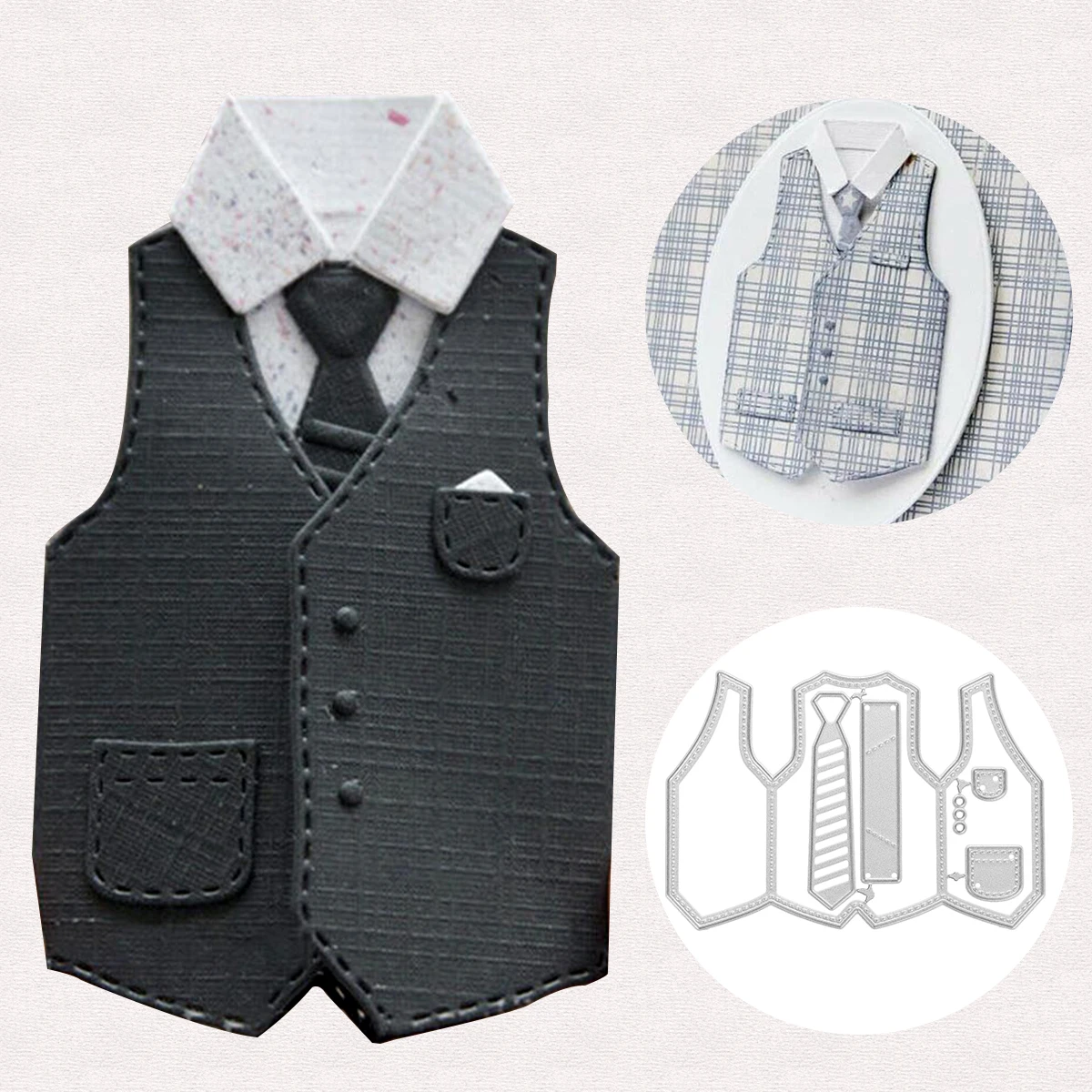 New Dies Metal Cutting Die Shirt Vest Tie Scrapbook Album Decor Paper ...