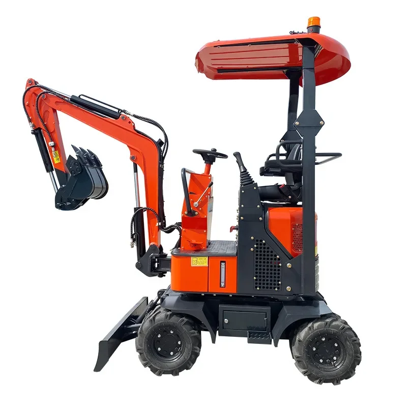 Wheeled-Mini-Excavator-Engineering-Agricultural-4-wheel-Mini-Excavator ...