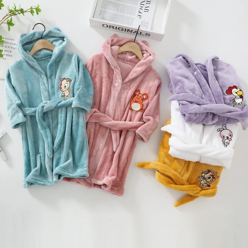 Kids-Bathrobe-for-Girl-Children-Clothing-Girl-Flannel-Bath-Robe-Clothes ...