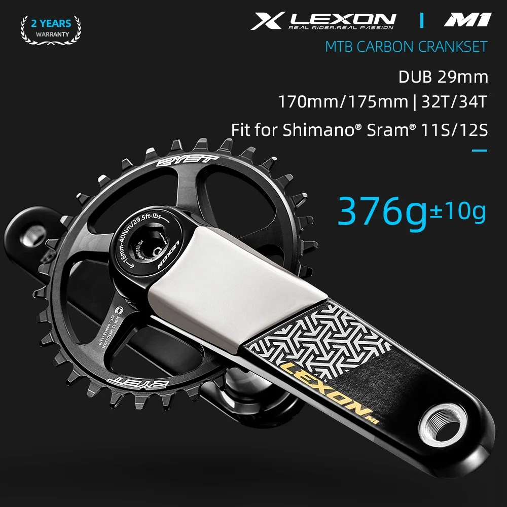 2024-LEXON-Superlight-MTB-Carbon-Cranksets-376g-DUB-29mm-Spindle-170 ...