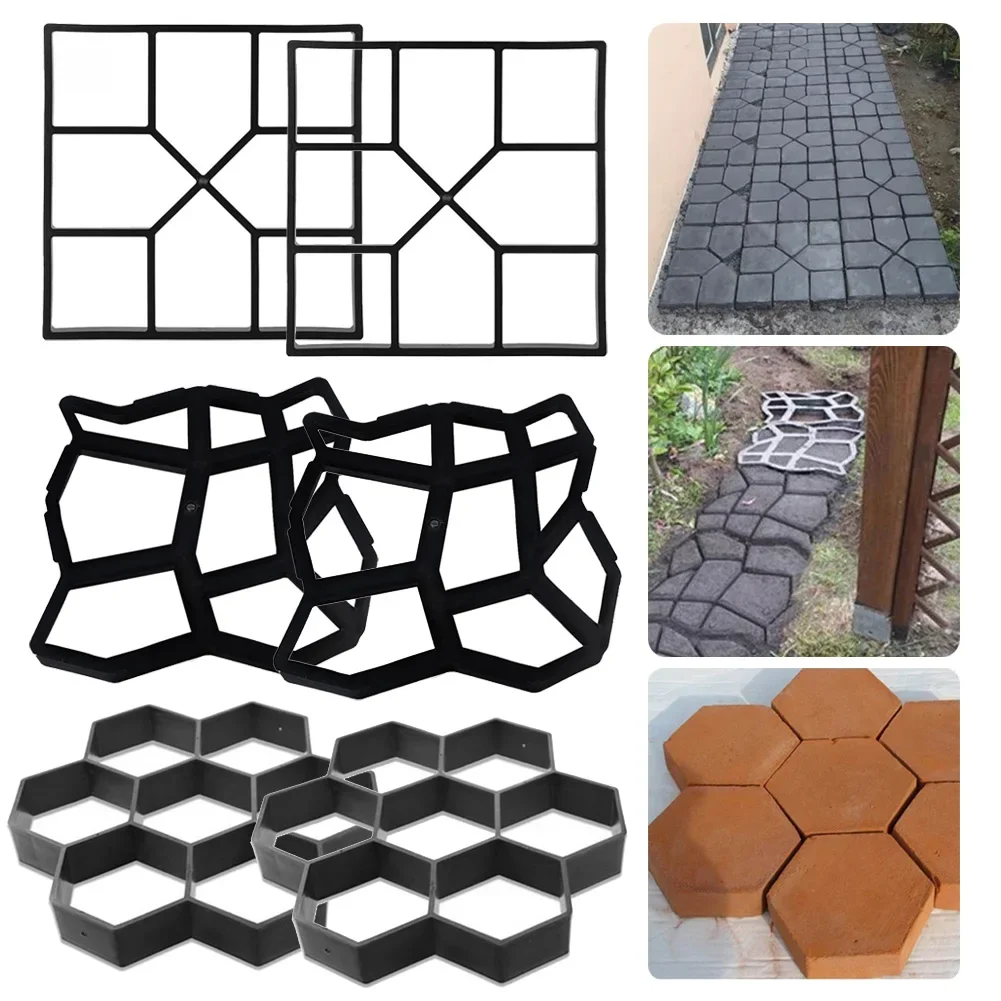 Garden-Mold-Walk-Pavement-Reusable-DIY-Manually-Paving-Cement-Brick ...