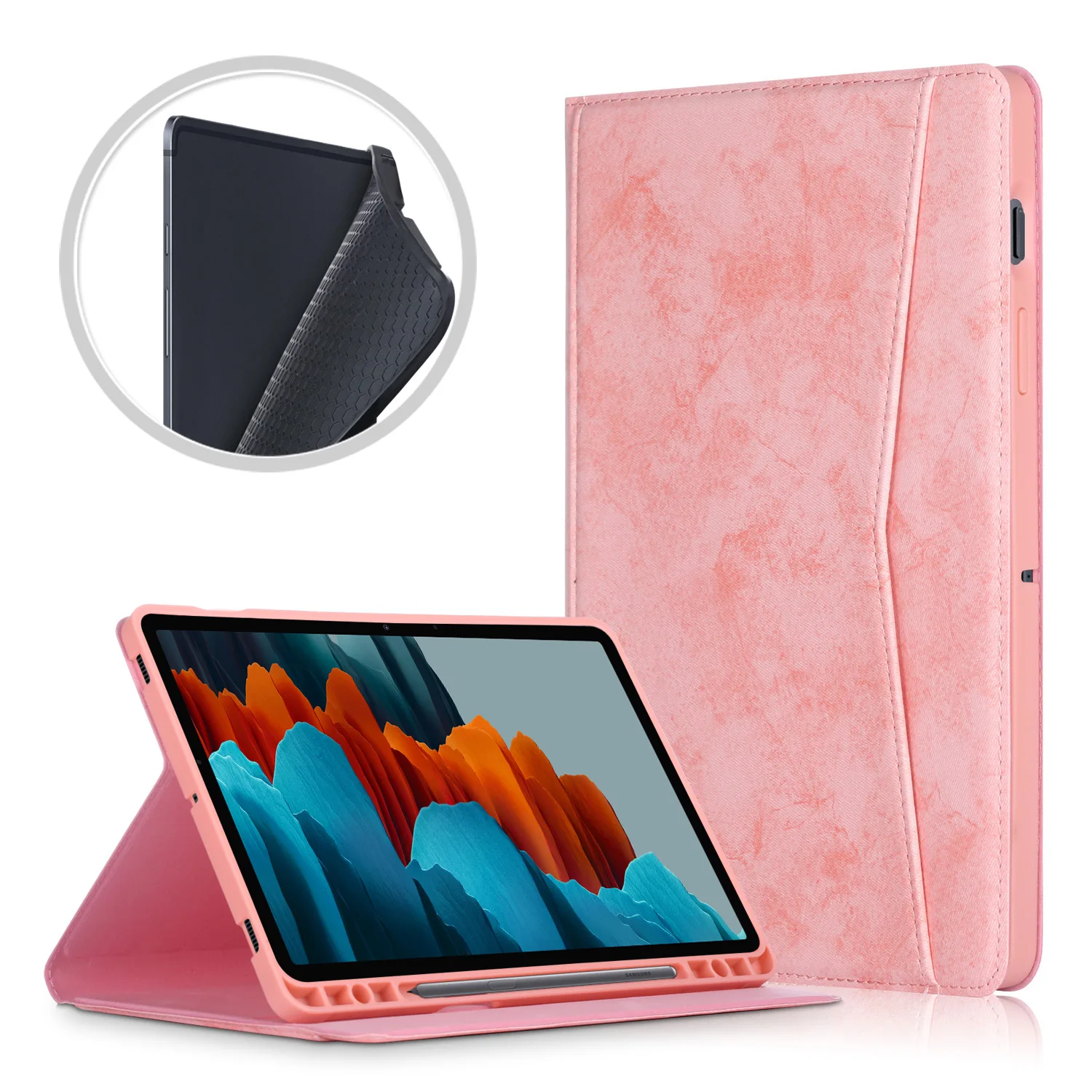 Tab-S7-Cover-Tablet-SM-T870-SM-T875-Case-With-Pencil-Holder-PU-Leather ...