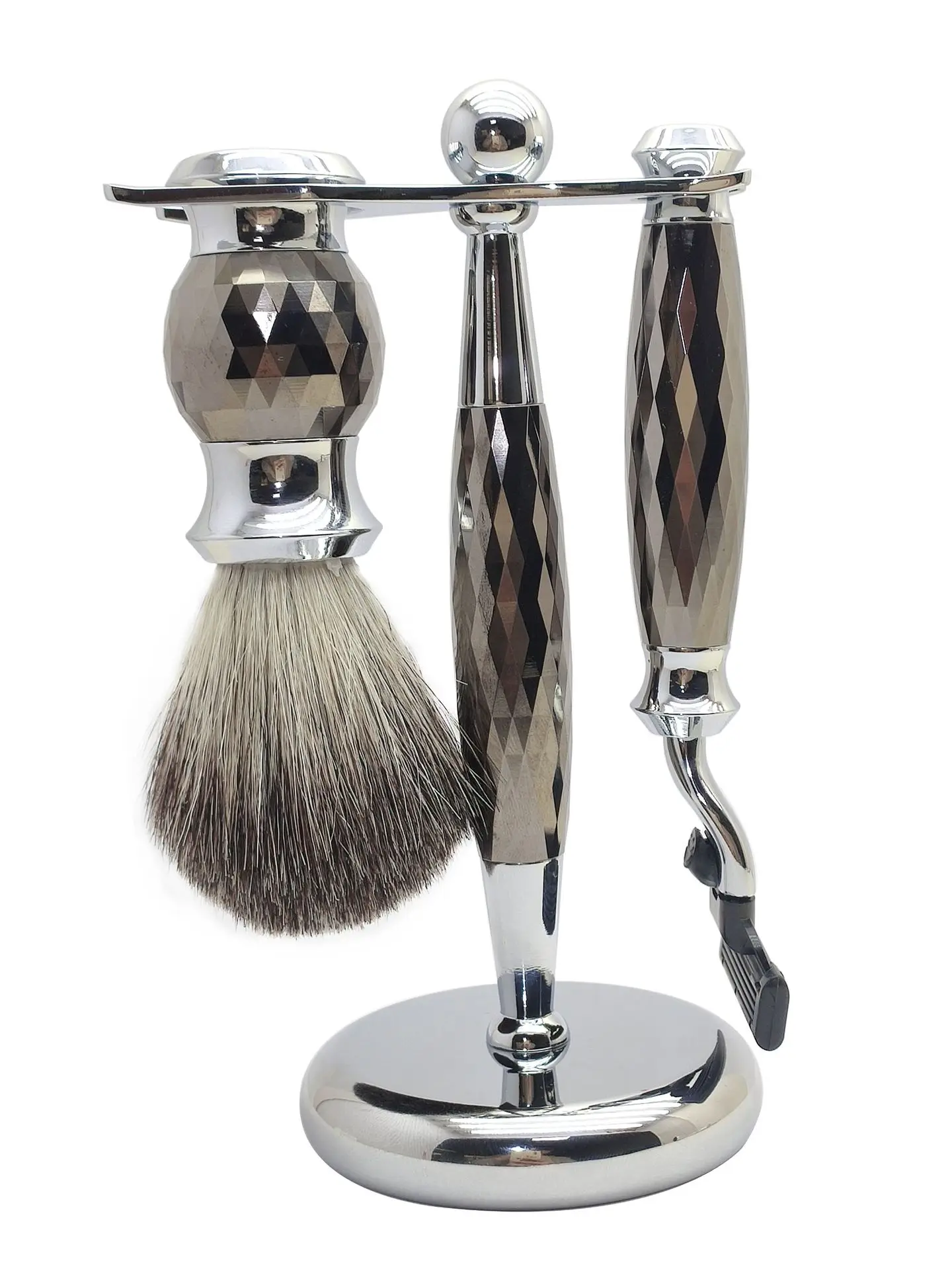 Classic-Men-Stainless-Steel-Shaving-Set-Brush-Barber-Shave-Beard-Kit ...