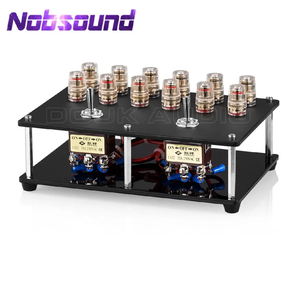 Nobsound 수동 2(1) 입력 1(2) 출력 증폭기/스피커 스위처 박스, 미니 수동 패시브 양방향 스테레오 오디오 선택기 ...