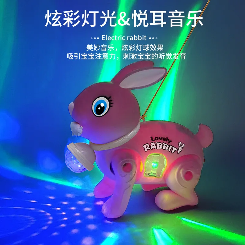 Electric-Little-Rabbit-Children-s-Strap-Little-White-Rabbit-3D-Light ...