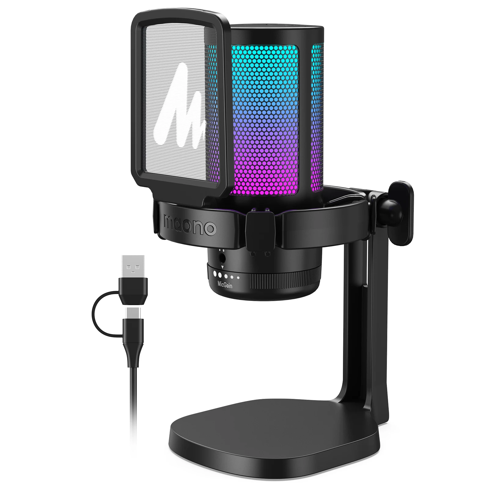 Maono-DGM20-Gaming-Microphone-USB-Microphone-Condenser-Mic-RGB-Gaming ...