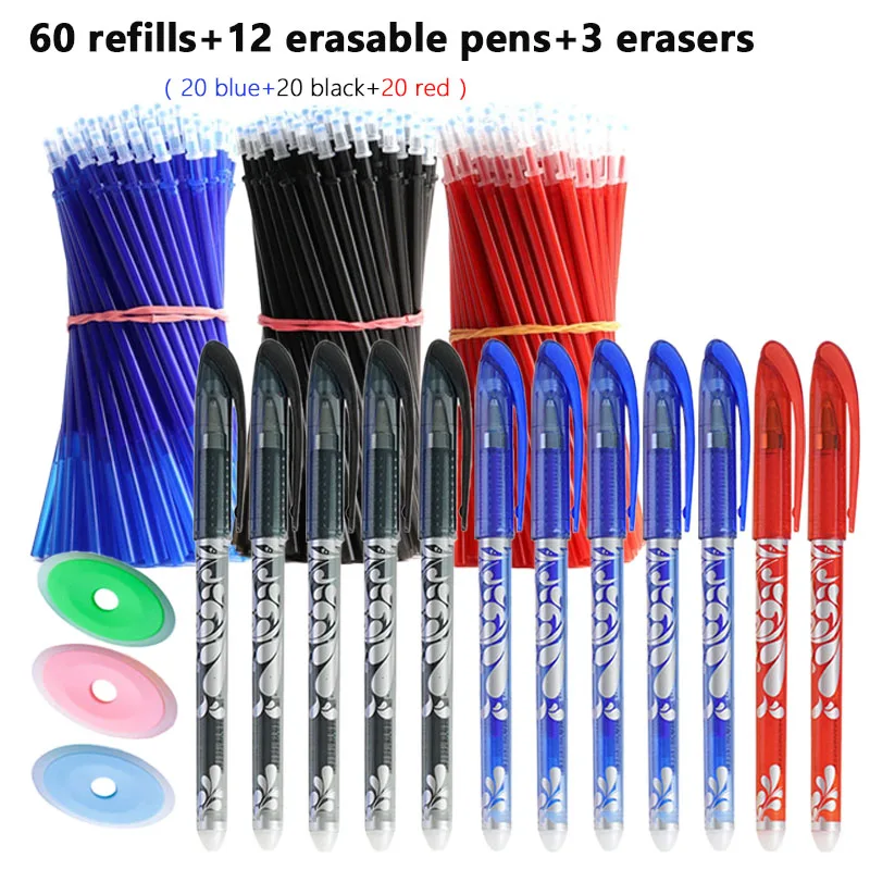 75pcs Erasable Pen Mix Set Classic Patterned Pen Friction Vanishing ...