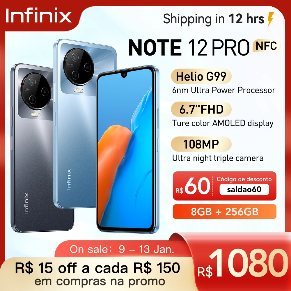 * Estreia mundial * infinix note 12 pro 4g nfc smartphone helio g99 ...