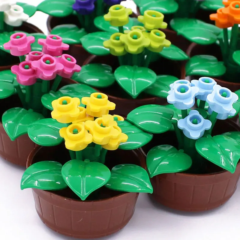 Small-Building-Block-The-Model-Colorful-Flowers-1set-Plant-Landscape ...
