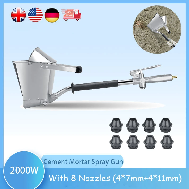 Cement Malta Spray Gun Gun Hopper Bucket Wall Sprayer Stucco Concrete ...