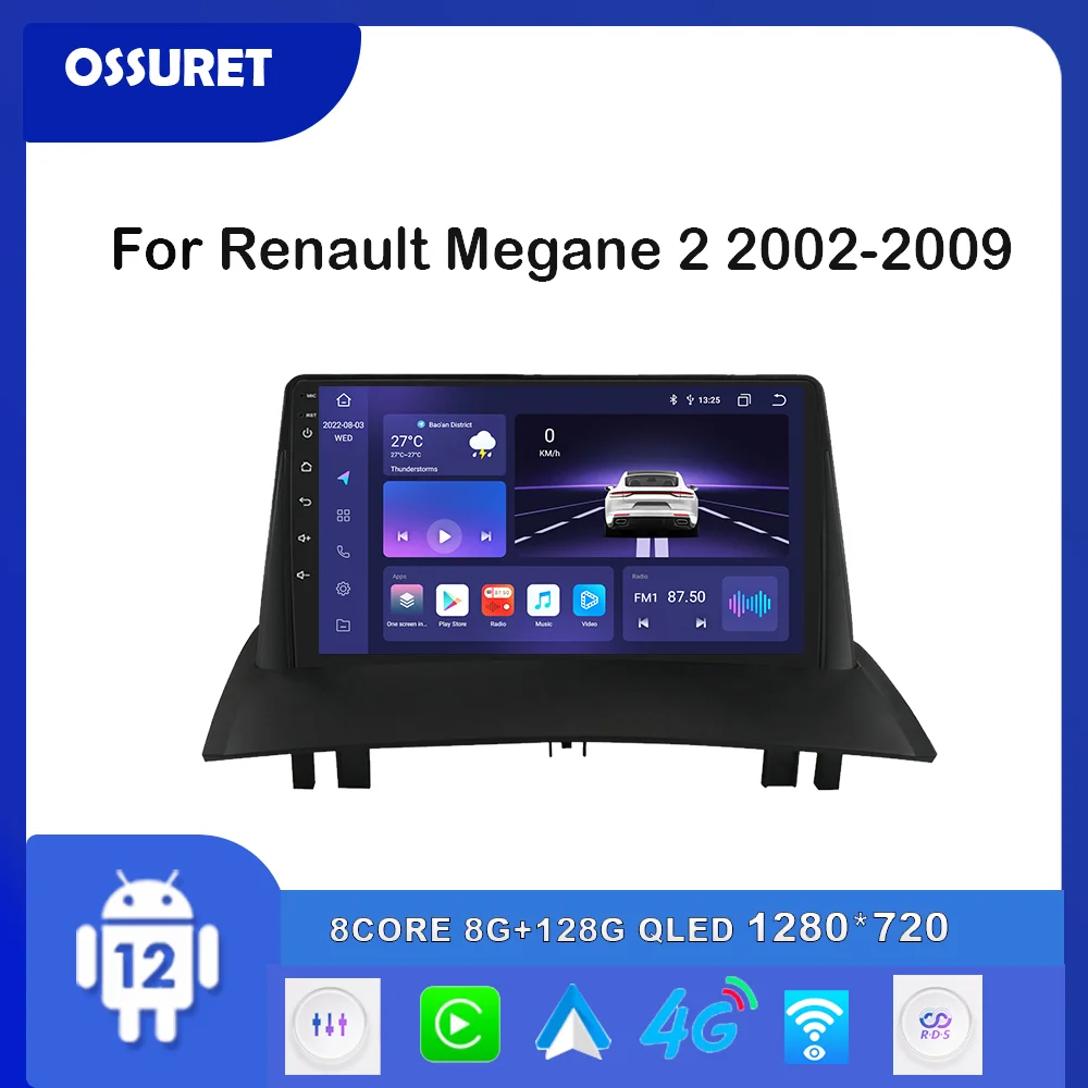 Android-Autoradio-2din-DSP-Carplay-For-Renault-Megane-2-2002-2003-2004 ...