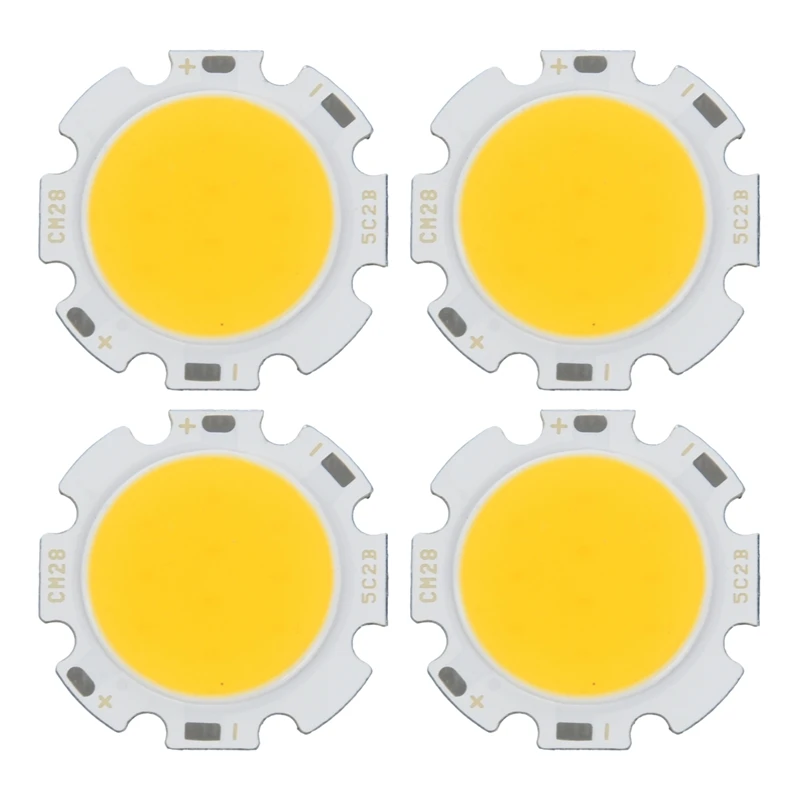 4X-5W-Chip-Light-Round-COB-Super-Bright-LED-Light-LED-Lamp-Bulbs-Warm ...