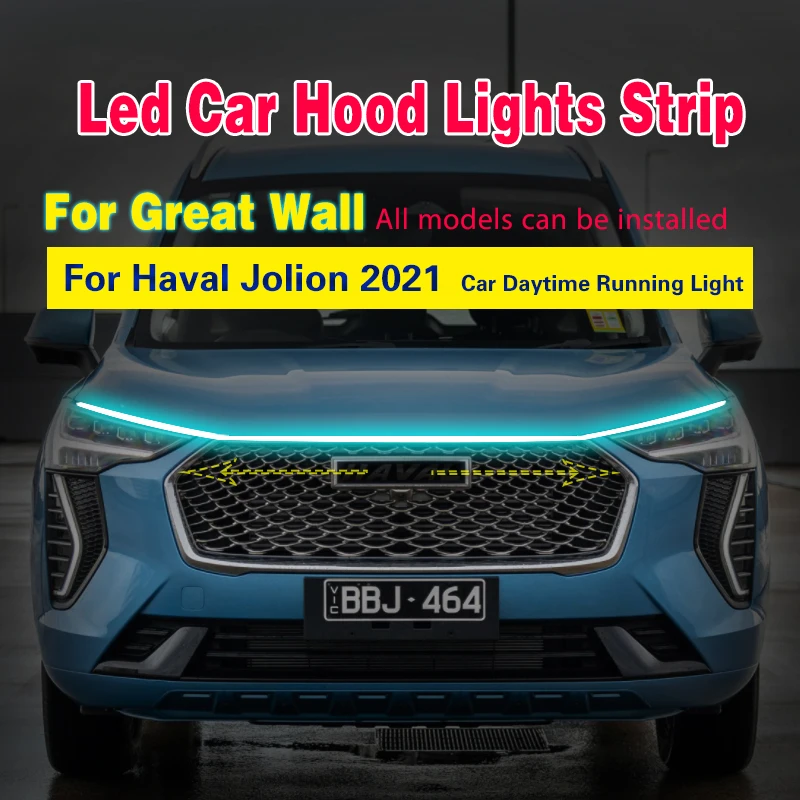 For Haval Jolion 2021 Led Car Hood Daytime Running Light Strip Car Decorative Atmosphere Lamps ...