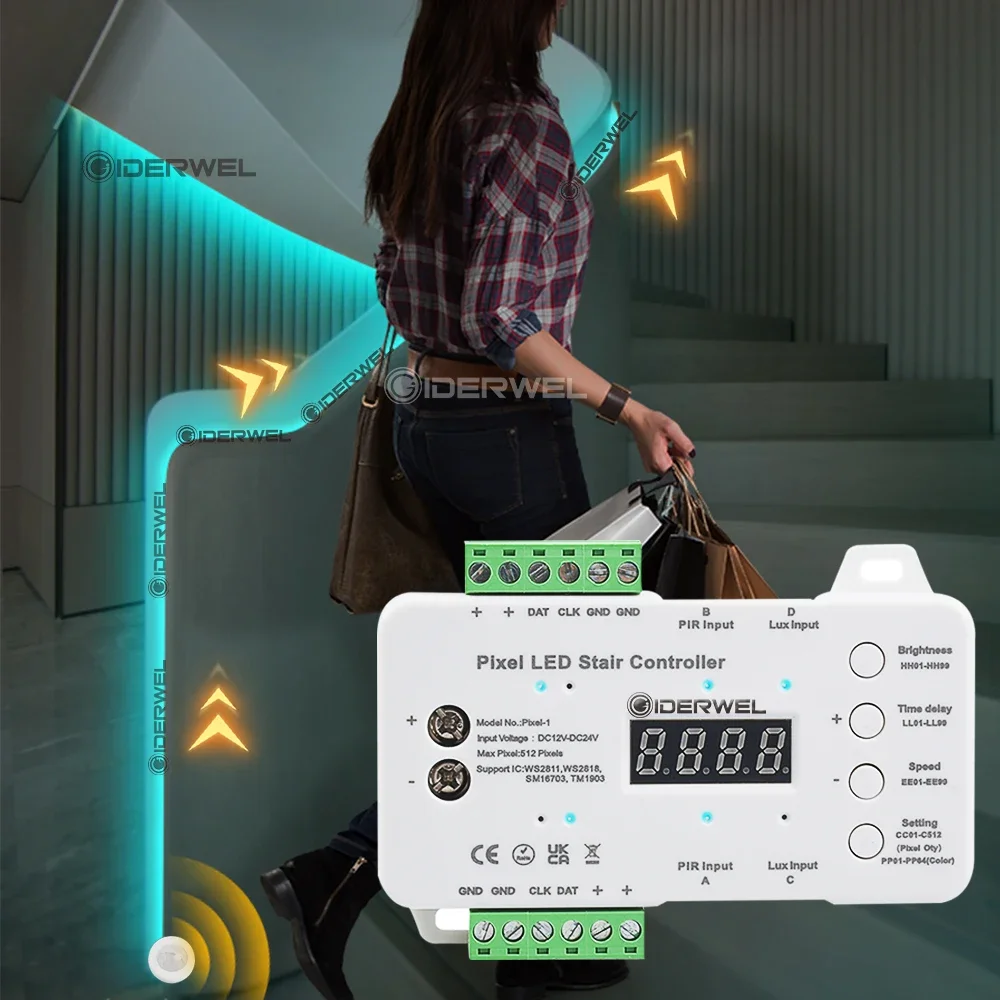 Motion-Sensor-LED-Stair-Light-Strip-Dimming-PIR-Streamline-Flexible ...