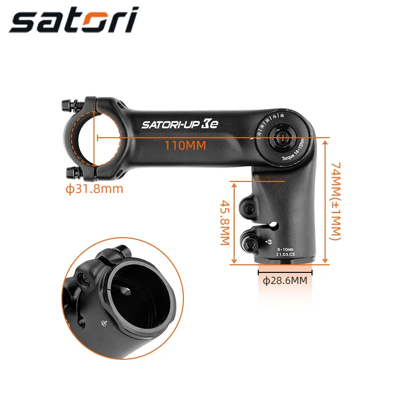 SATORI UP3 Adjustable Increase Height Bicycle Stem Riser 31.8mm Mountain Road Bicycle stem ...