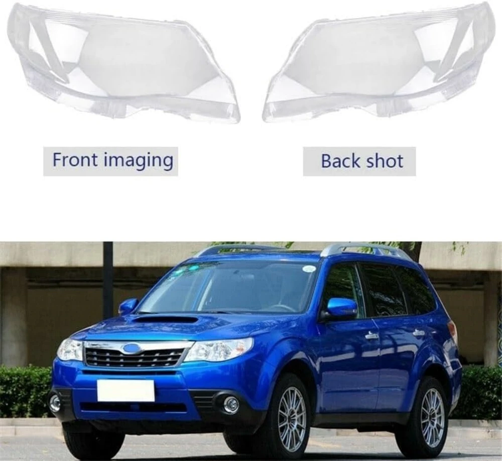 1-Pair-Car-Front-Headlight-Headlamp-Lens-Cover-For-Subaru-Forester-2009 ...