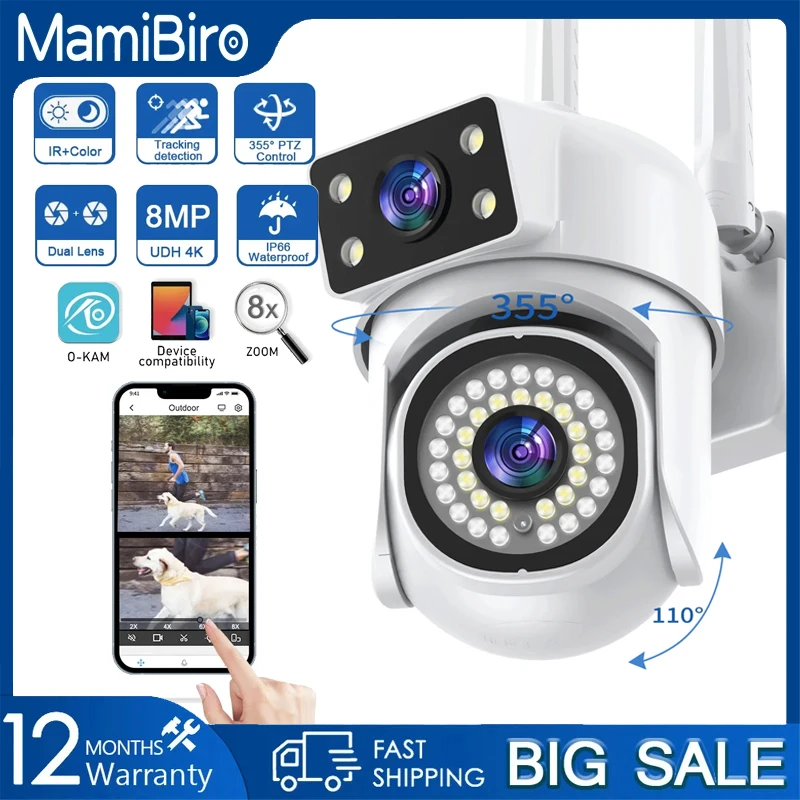 MamiBiro-8MP-4K-PTZ-Wifi-Camera-Dual-Len-Human-Detect-Auto-Tracking ...