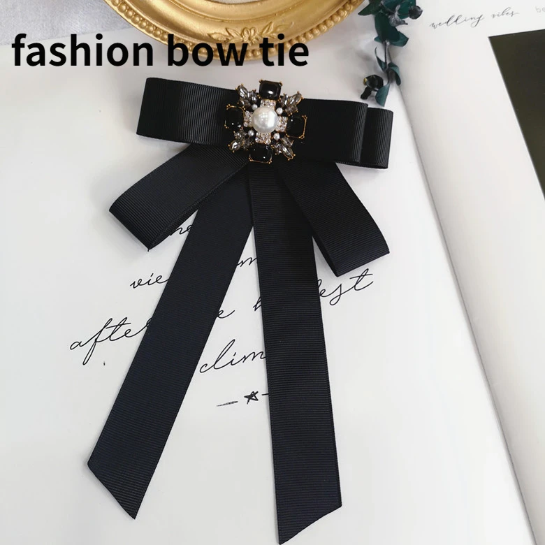 College Wind Blackbowknot Korea Dongdaemun Bow Tie Women's Sweet Shirt ...
