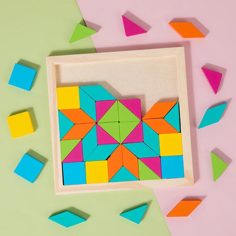 Wooden Geometric Shape Puzzle Board – KID TOWN SHOP