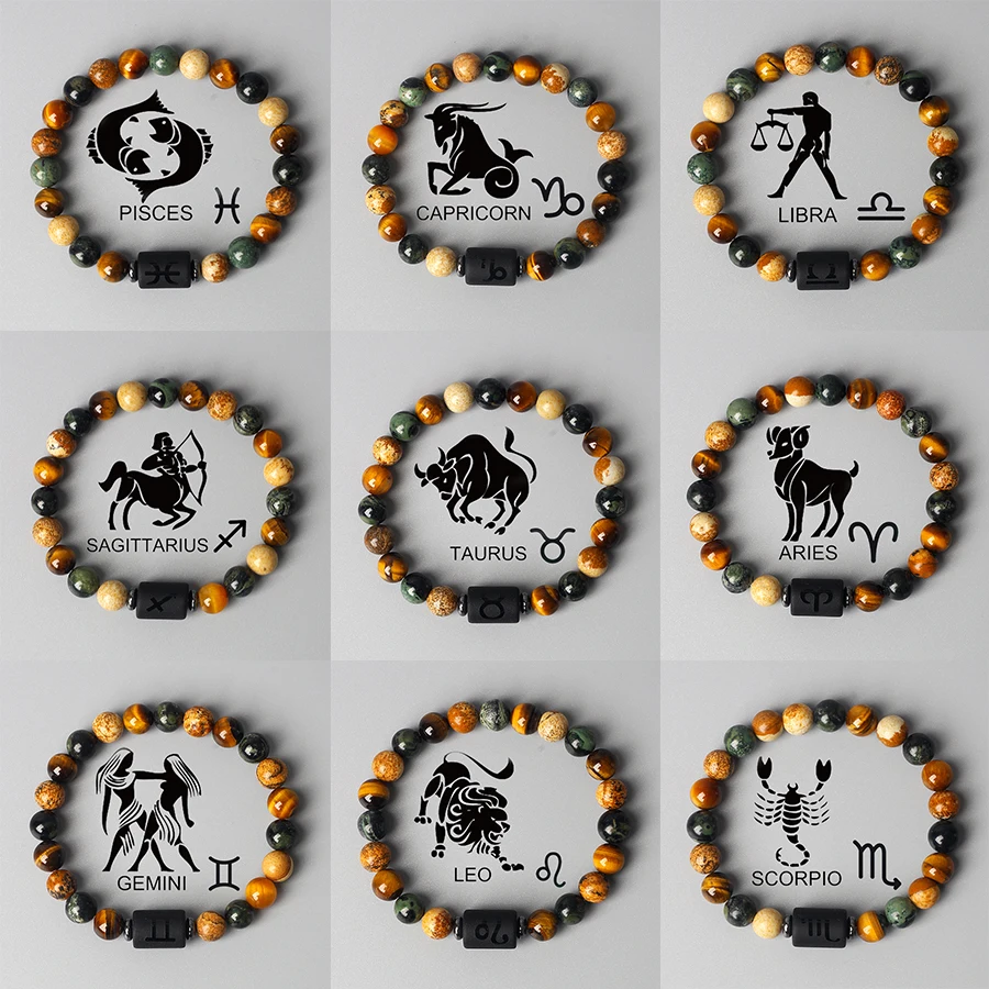 12-Zodiac-Sign-Bracelet-Homme-Constellation-Bangles-Men-Cancer-Virgo ...