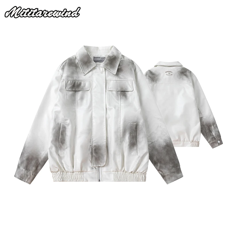 Men-s-Jackets-Dirty-Spray-Painted-PU-Leather-Vintage-High-Street-Coats ...