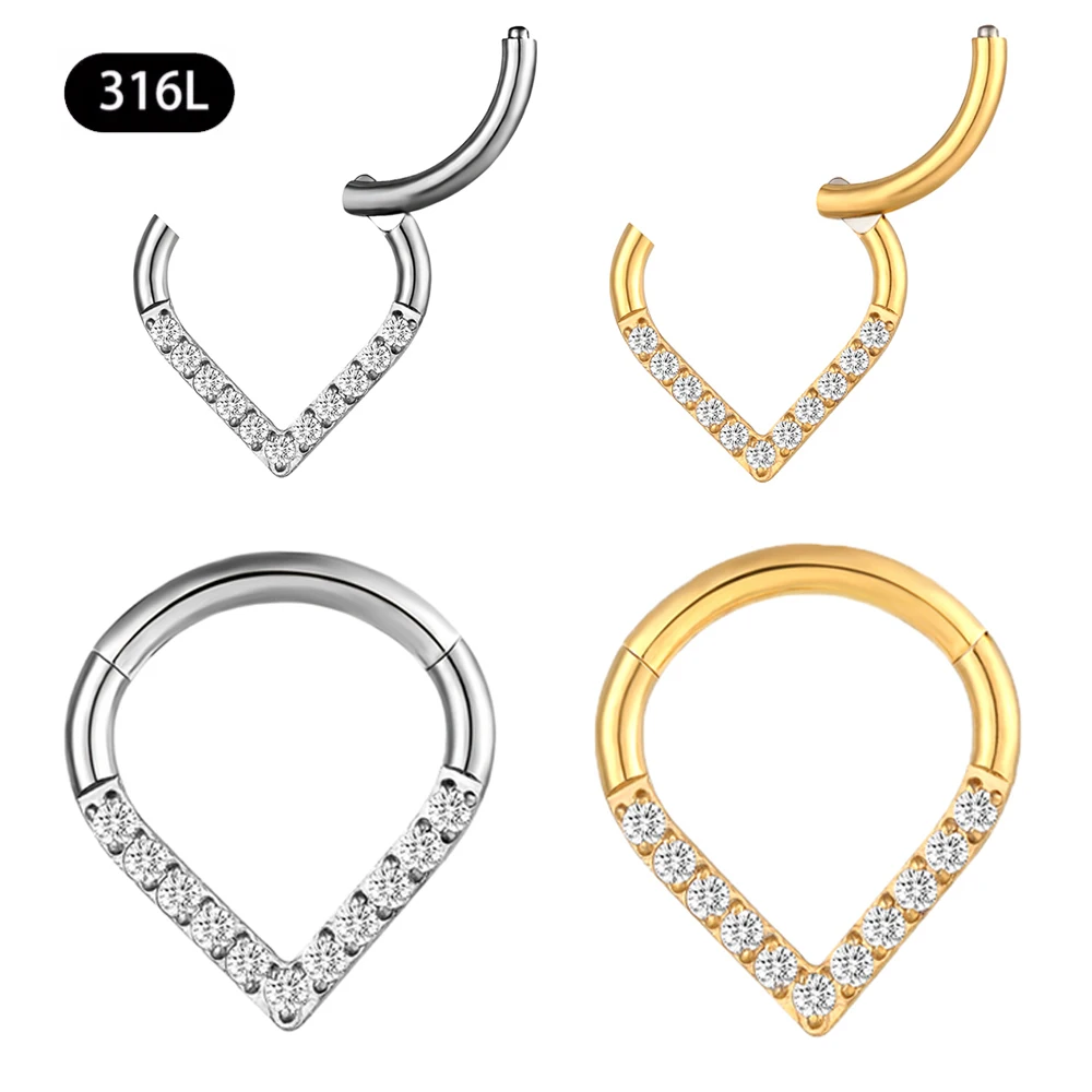 316L-Surgical-Steel-Hinged-Tear-Drop-Segment-Ring-Septum-Nose-Clicker ...
