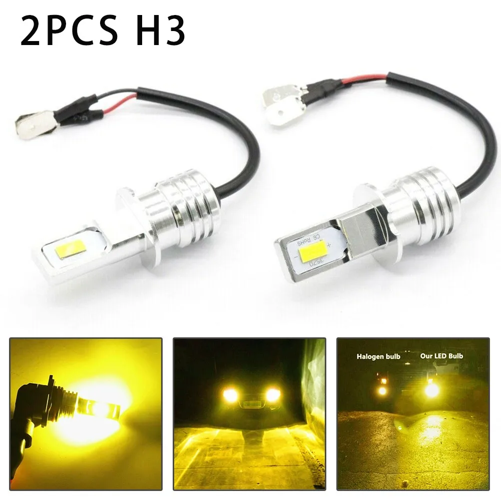 2-PCS-Car-LED-Bulbs-Super-Bright-H3-CSP-LED-Fog-Light-Bulbs-Conversion ...