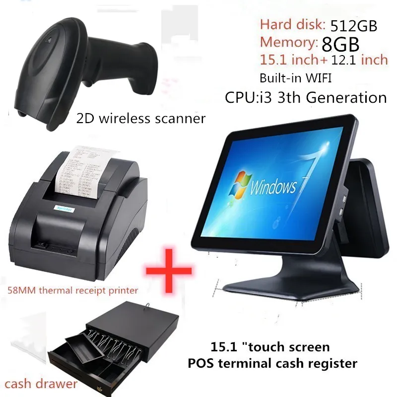 15-Dual-LCD-Screen-One-touch-Panel-POS-Machine-Cash-Register-for ...