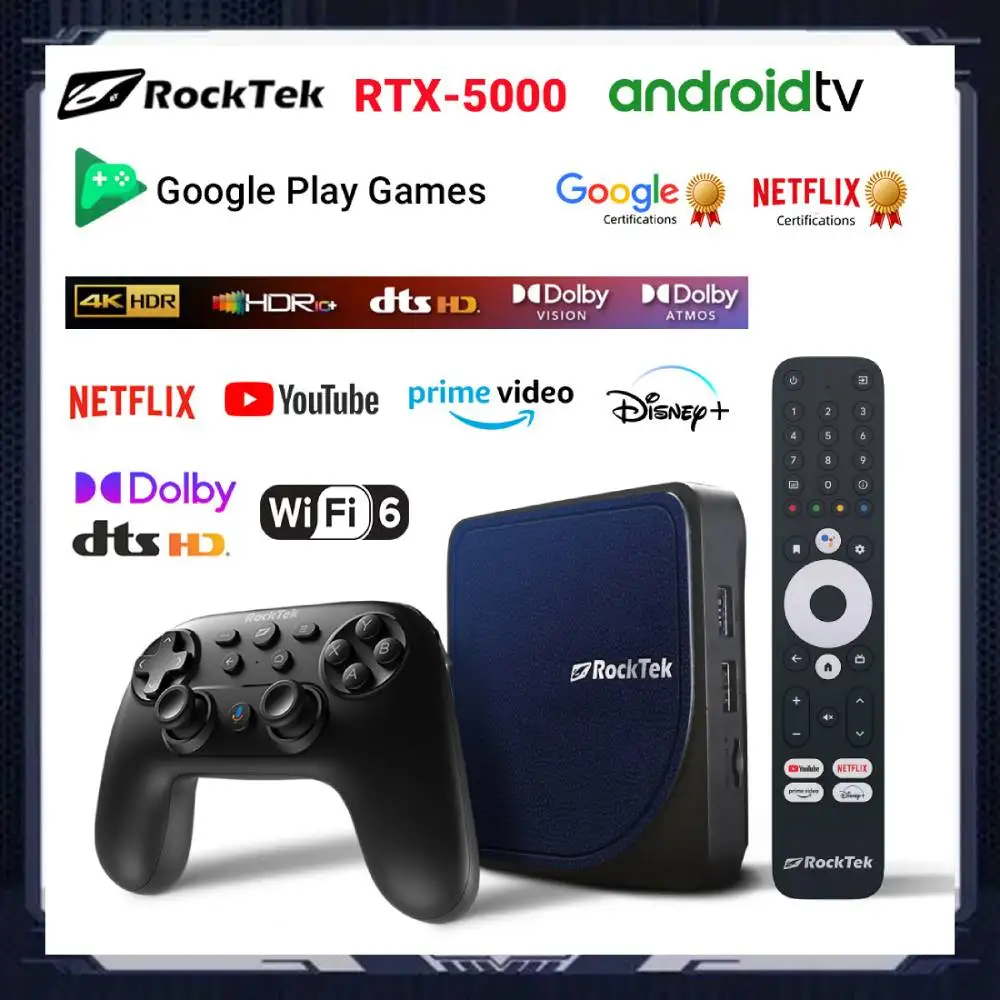 RockTek-TV-Box-RTX5000-decodificador-con-Netflix-certificado-por-Google ...