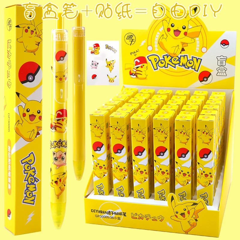 Pokemon-Pikachu-DIY-Kid-Signature-Pen-Pencil-Press-Gel-Pen-Stickers ...