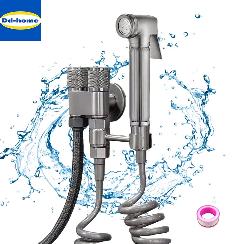 Handheld-Bidet-Toilet-Spray-Gun-Set-Stainless-Steel-Bathroom-Cleaning ...