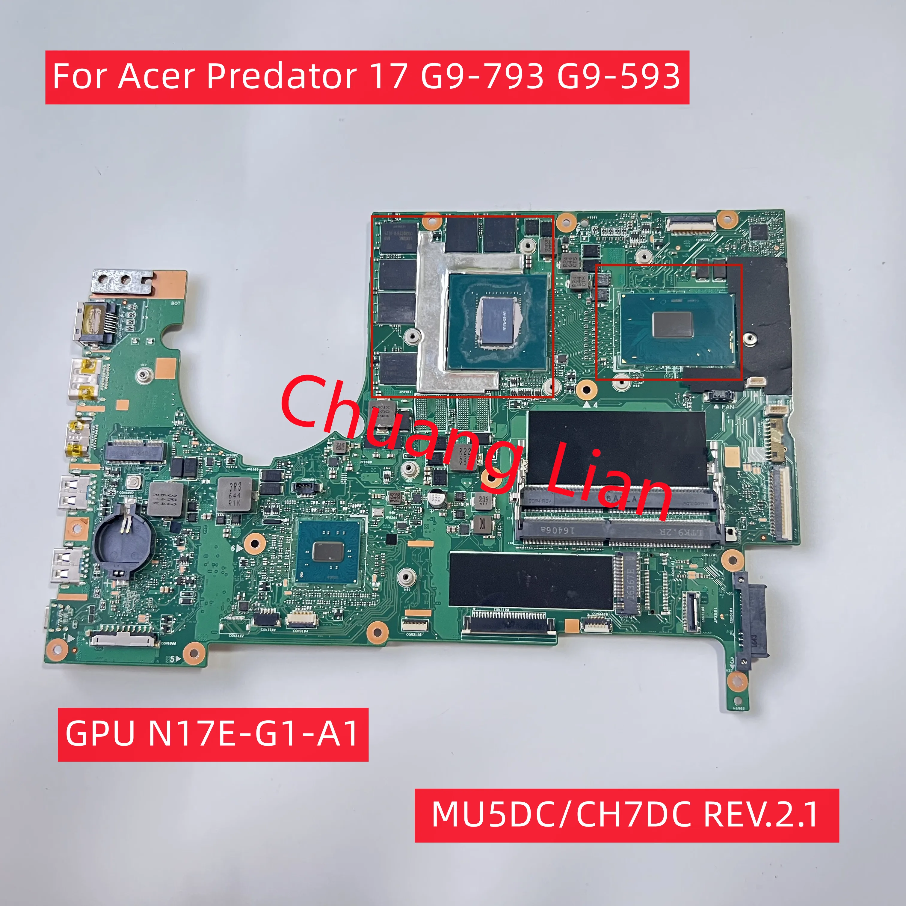 MU5DC/CH7DC REV.2.1 For Acer Predator 17 G9 793 G9 593 Laptop ...