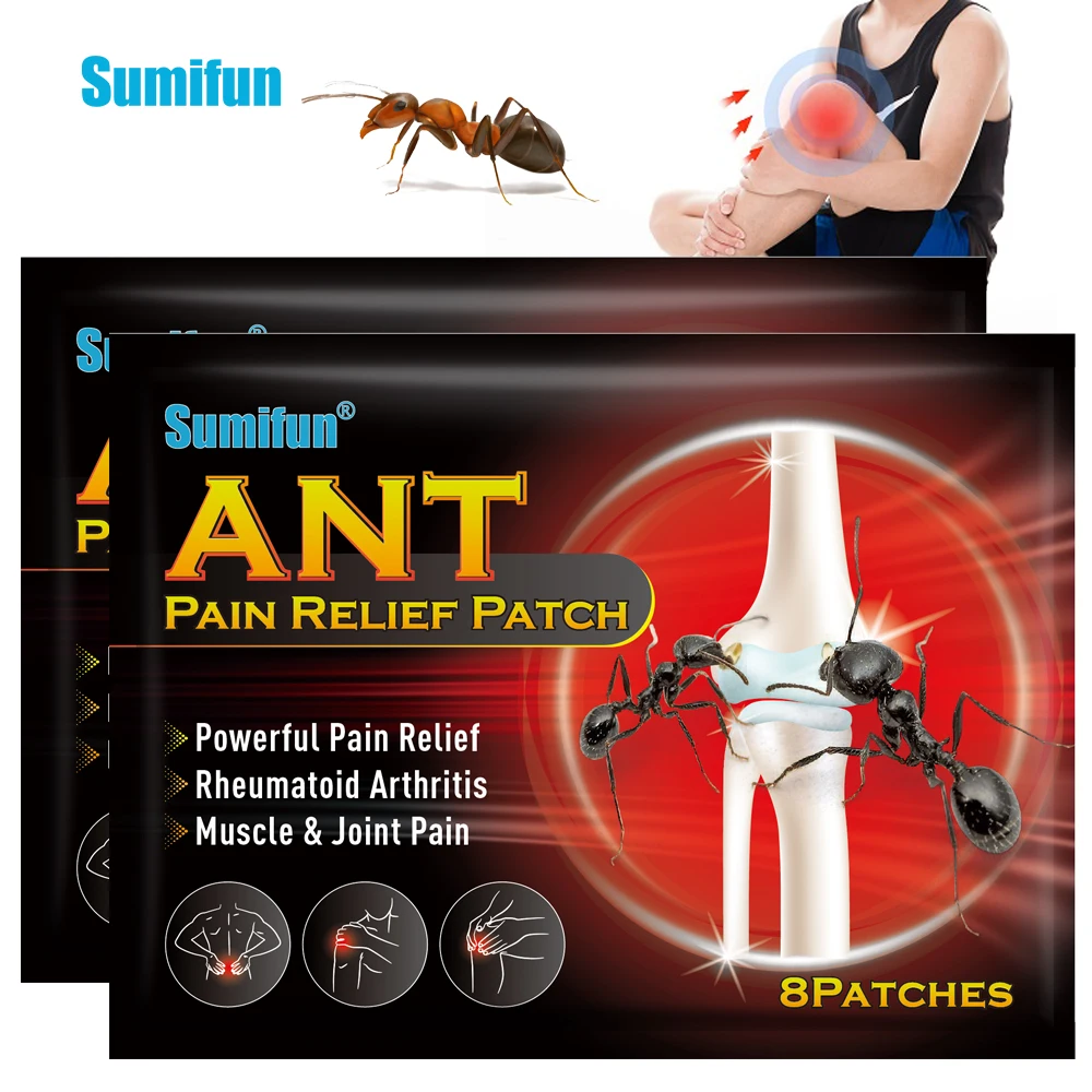 Sumifun-8pcs-Back-Pain-Relief-Patch-Black-Ants-Extract-Medical-Plaster ...