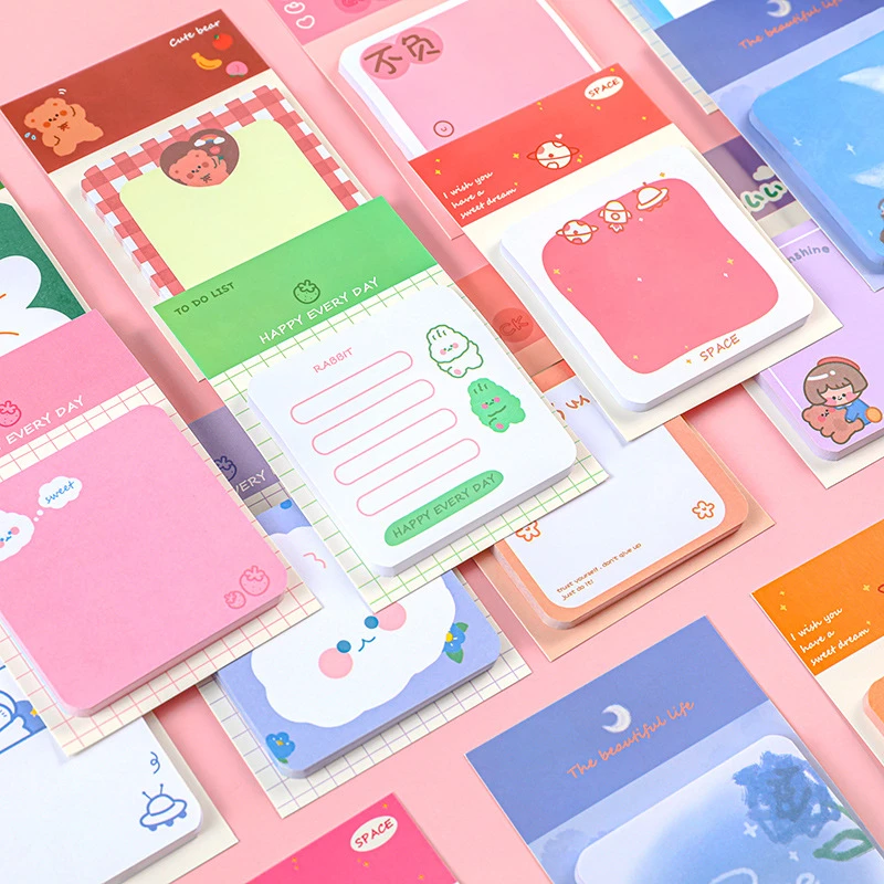 30 Sheets Cartoon Sticky Notes Message Memo Can Be Pasted On Sticky ...