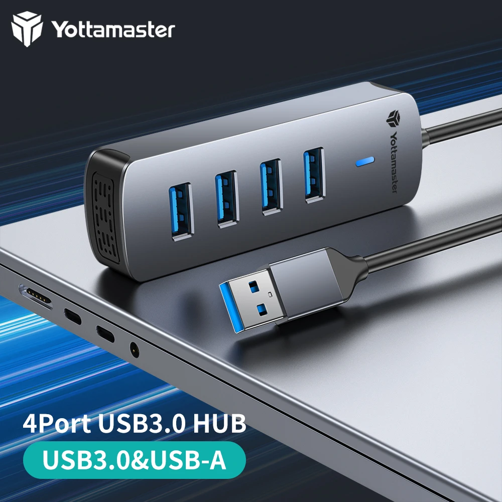 Yottamaster 4 Ports USB 3.0 HUB for Type C 5Gbps Mobile portability Multi USB Splitter High ...