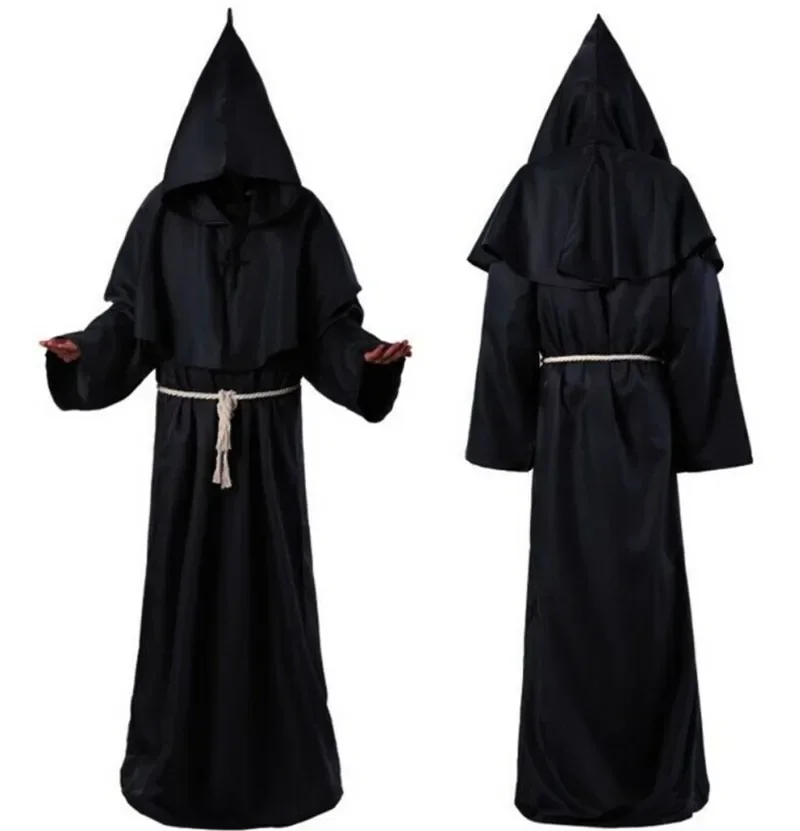 Halloween-Medieval-Christian-Friar-Priest-Robes-Witch-Wizard-Cloak-Cape ...