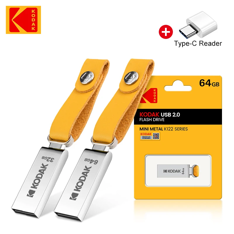 100-KODAK-K122-Metal-USB-Flash-Drive-32GB-64GB-128GB-Memory-stick-USB2 ...